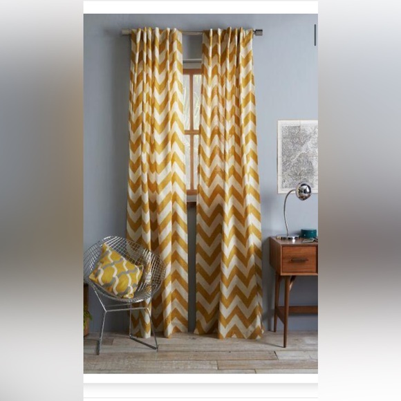 West Elm | Accents | West Elm Yellow Chevron Curtains 84 Long | Poshmark